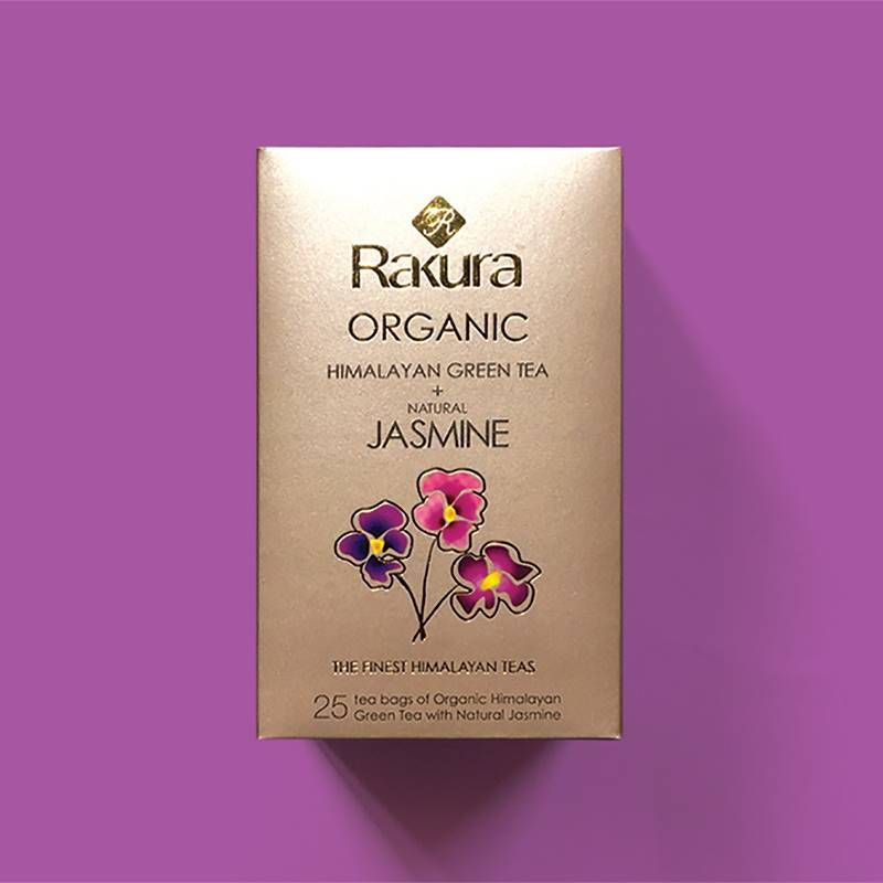Rakura Himalayan Organic Green Tea Natural Jasmine 25 Tea Bags