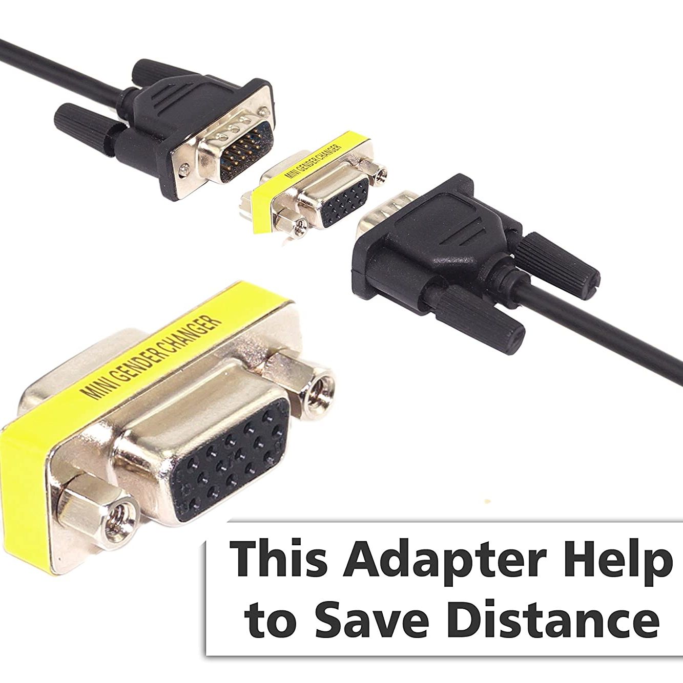 VGA Female to Female (15 Pin) Gender Changer Mini Adaptor Connector ...