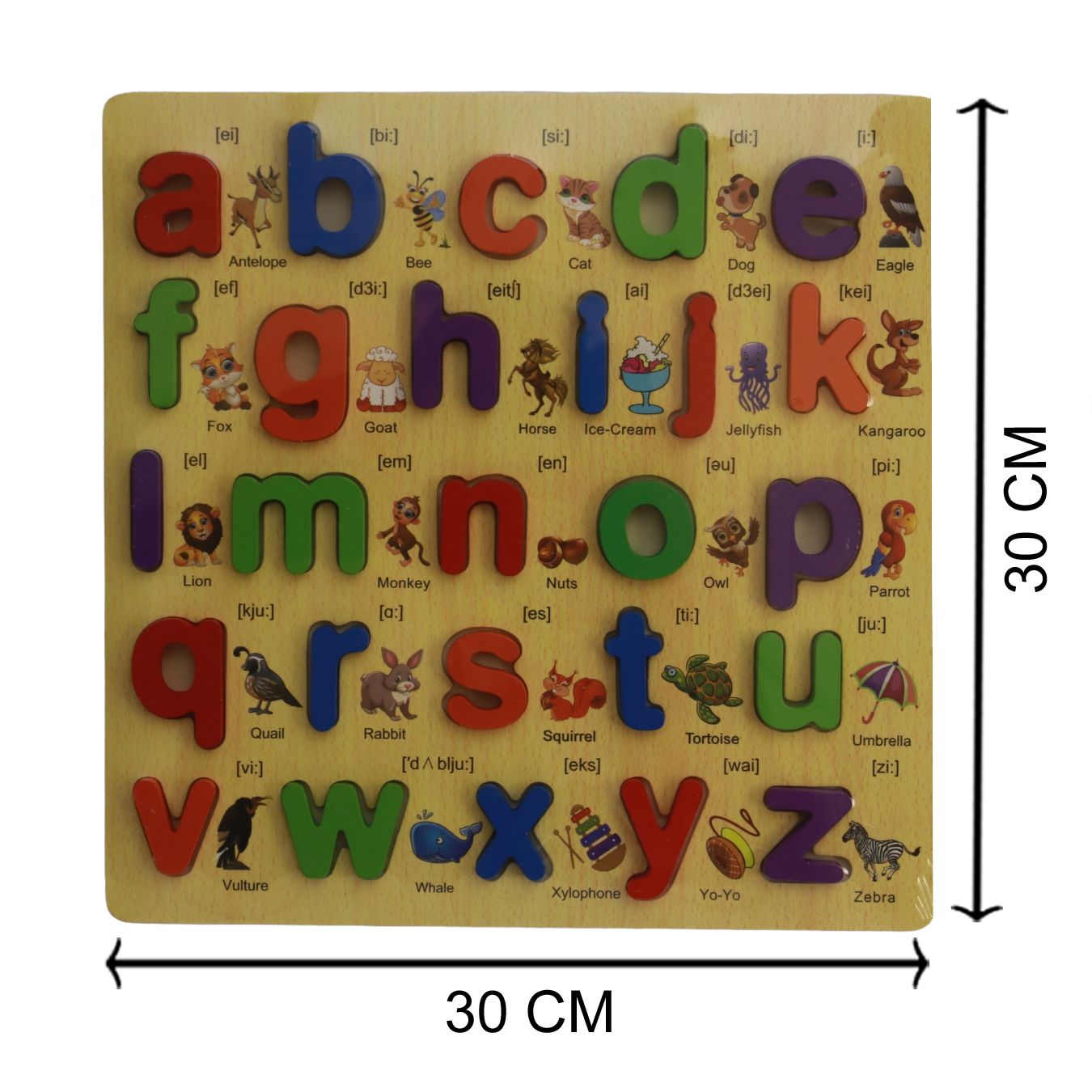 Wooden Puzzle 3D English Alphabets Small Letter (abcd) Blocks Board ...