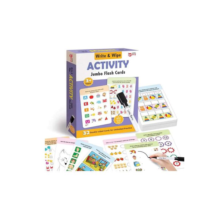 Write And Wipe Activity Jumbo Flash Cards For Kids