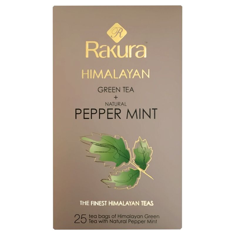 Rakura Himalayan Green Tea + Natural Pepper Mint 100 tea bags (Envelope)