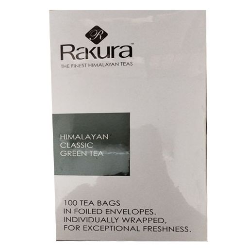 Rakura Himalayan Classic Green Tea 100 Tea Bags in Foiled Envelopes ...