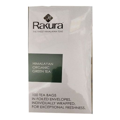 Rakura Himalayan Organic Green Tea 100Tea Bags in Foiled Envelopes ...