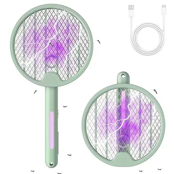 GECKO LTD-628 Foldable Electric Mosquito Bat Swatter Racket